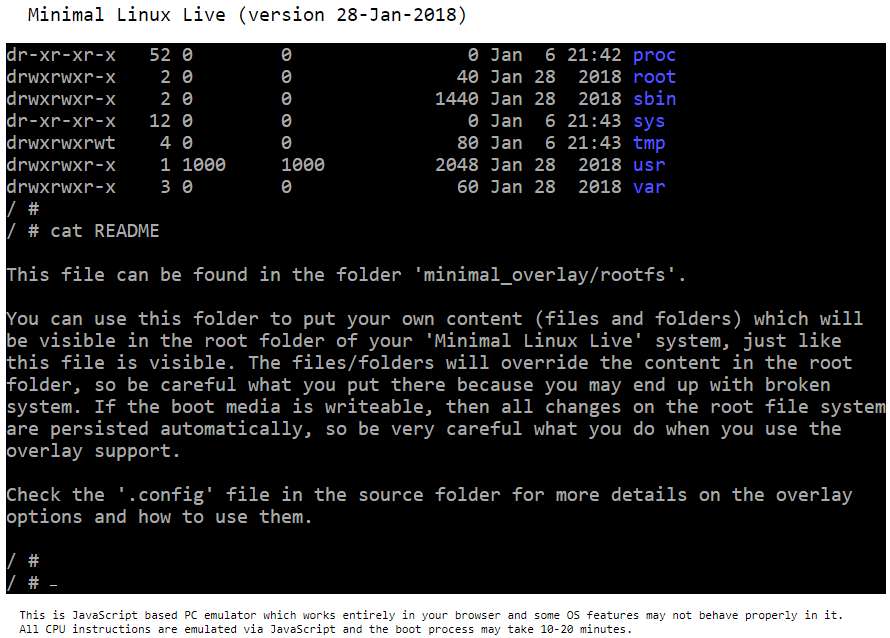 Minimal Linux Live