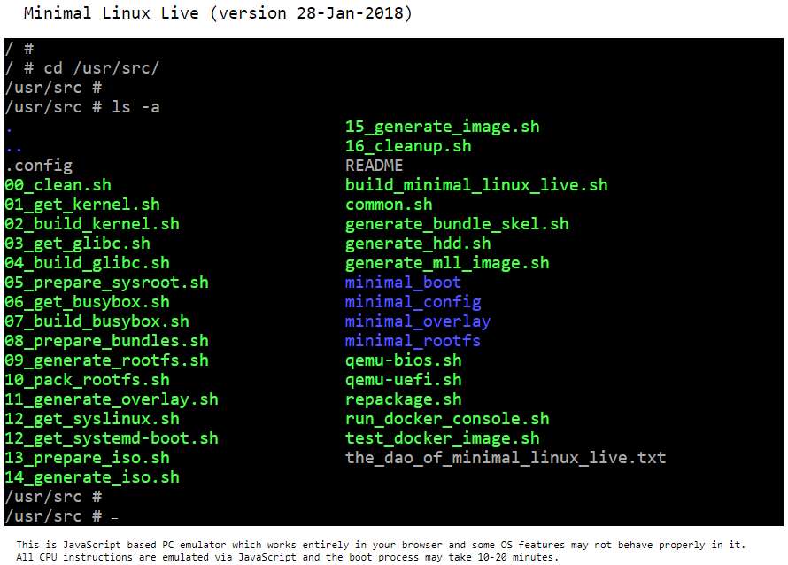 Minimal Linux Live